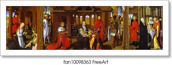 Free art print of Triptych: The Nativity, The Adoration of the Magi, The Presentation in the ...