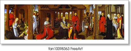 Free art print of Triptych: The Nativity, The Adoration of the Magi, The Presentation in the ...