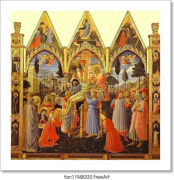 Free art print of The Deposition by Fra Angelico. Tempera on panel. 185 ...