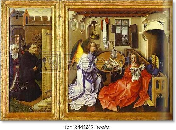 Free art print of The Annunciation. (The Merode Altarpiece). The left ...