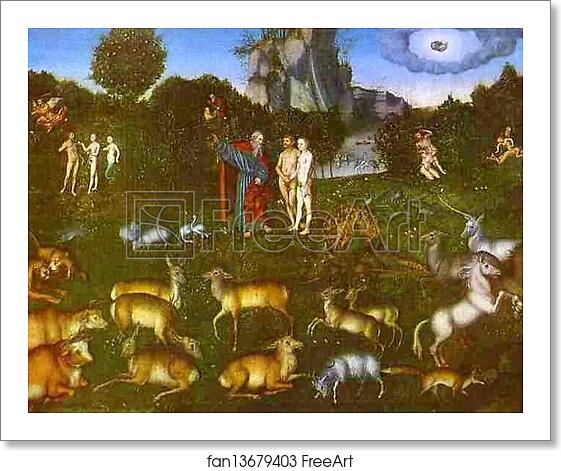 Free art print of Paradise by Lucas Cranach The Elder. 1530. Oil on ...