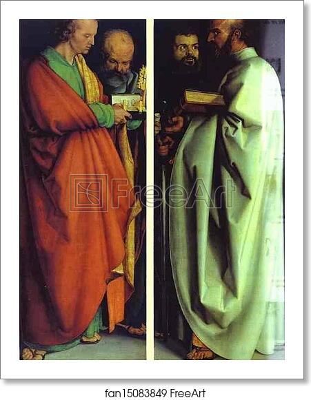 Free art print of The Four Holy Men by Albrecht Dürer. 1526. Oil on ...
