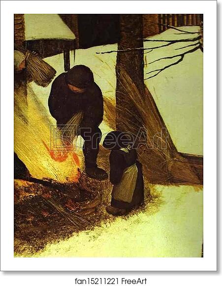 Free art print of The Hunters in the Snow (January). Detail by Pieter ...