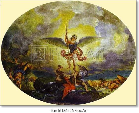 Free art print of St. Michael Defeats the Devil by Eugène Delacroix ...