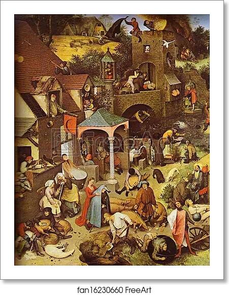 Free art print of The Flemish Proverbs. Detail by Pieter Bruegel The ...