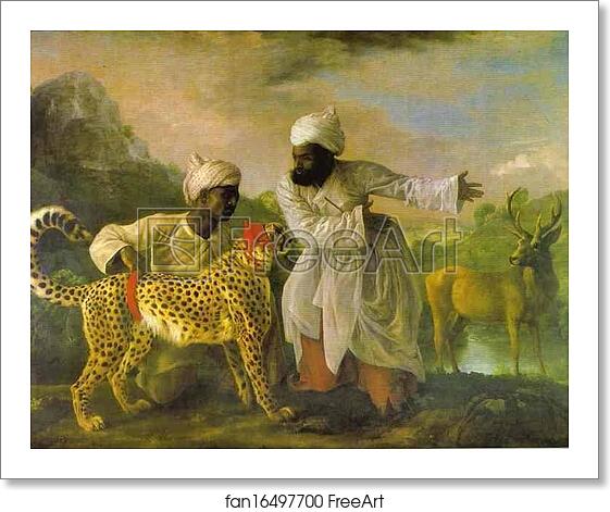 Free art print of Cheetah with Two Indian Attendants and a Stag by ...