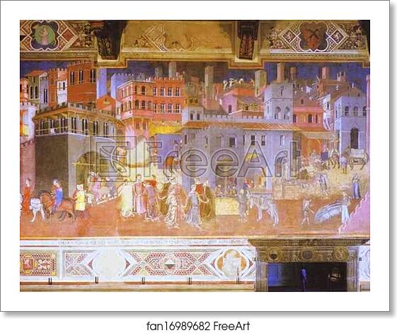 Free art print of Allegory of Good Government: Effects of Good ...