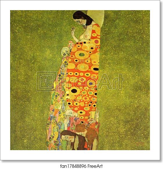 Free art print of Hope II by Gustav Klimt. 1907-1908. Oil and gold on ...
