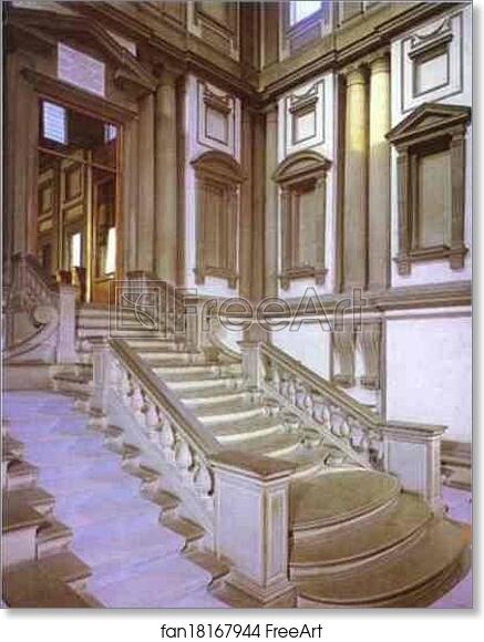 Free art print of Vestibule of the Laurentian Library by Michelangelo ...