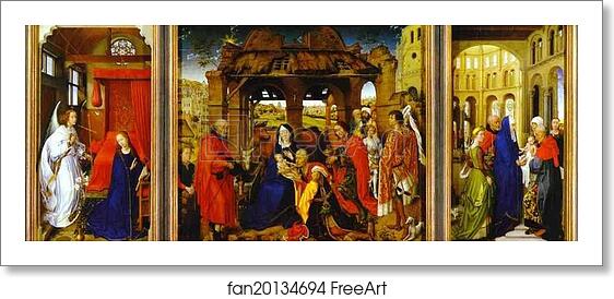 Free art print of St. Columba Altarpiece by Rogier Van Der Weyden. C. 1455. Oil on panel. Alte ...
