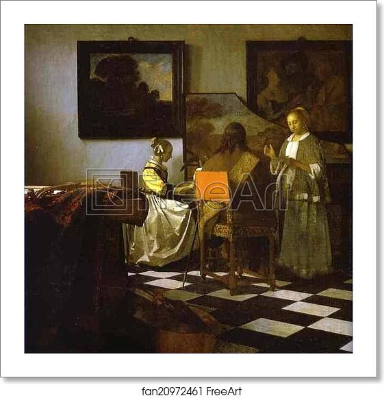 Free art print of The Concert by Jan Vermeer. C. 1665-1666. Oil on ...