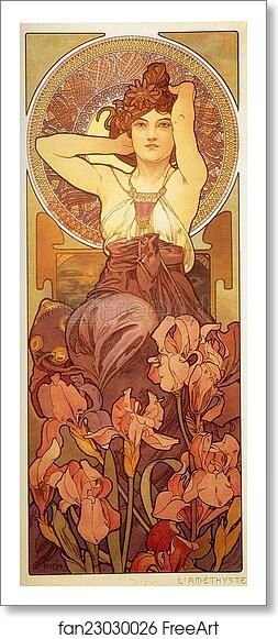 Free art print of Amethyst by Alphonse Mucha | FreeArt | fan23030026
