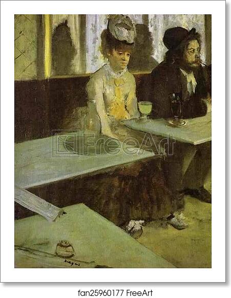 Free art print of The Absinthe Drinker by Edgar Degas. 1875-76. Oil on ...