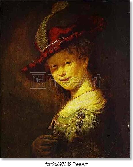 Free art print of Portrait of Saskia by Rembrandt Harmenszoon Van Rijn ...