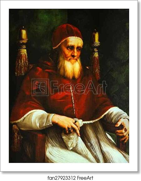 Free art print of Portrait of Pope Julius II by Raphael. C. 1512. Oil ...