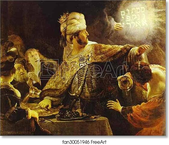 Free art print of The Feast of Belshazzar by Rembrandt Harmenszoon Van ...