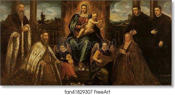 Free art print of Doge Alvise Mocenigo and Family Before the Madonna and Child by Jacopo Robusti ...