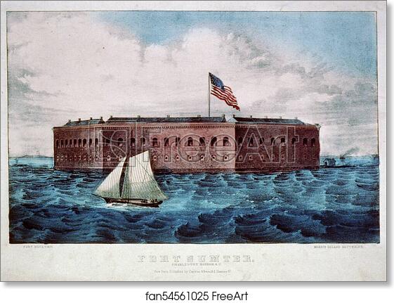 Free art print of From left to right: Fort Moultrie. Fort Sumter ...