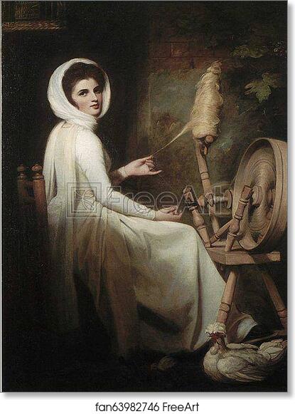 Free art print of Emma Hart as 'The Spinstress' by George Romney ...