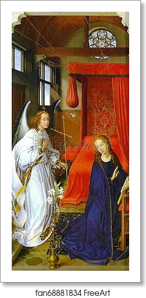 Free art print of St. Columba Altarpiece. Annunciation. The left panel by Rogier Van Der Weyden ...