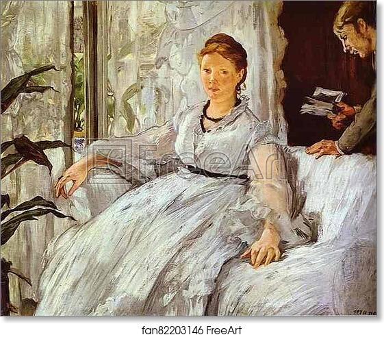 Free art print of The Reading by Edouard Manet | FreeArt | fan82203146